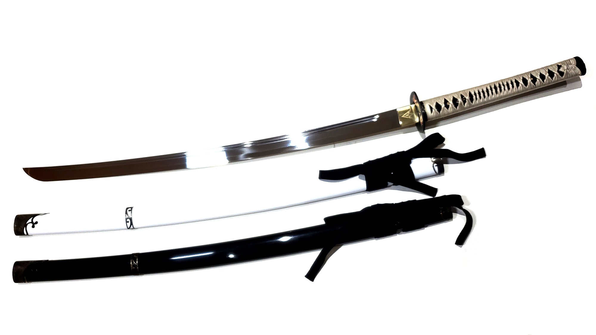 Maple Katana with Laser Engraved Mon on Habaki and Double So-hi ...