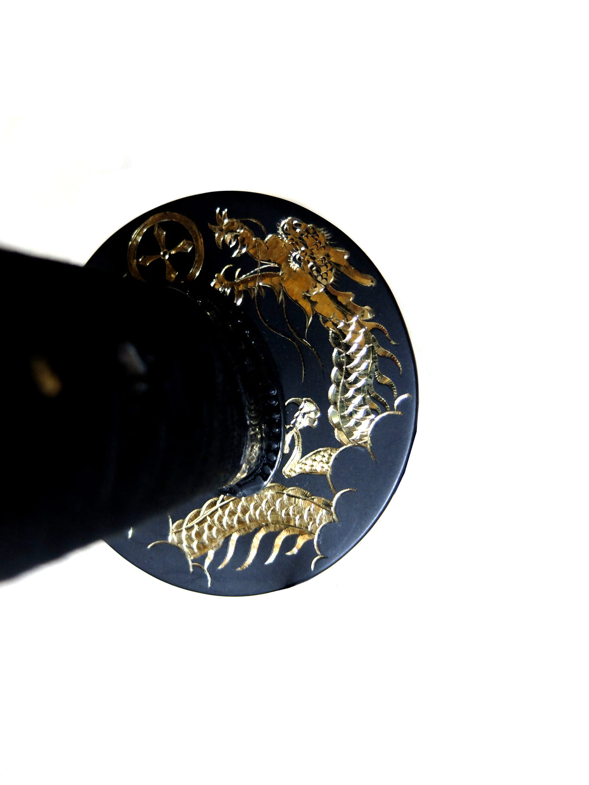 Hand carved dragon tsuba | MartialArtSwords.com