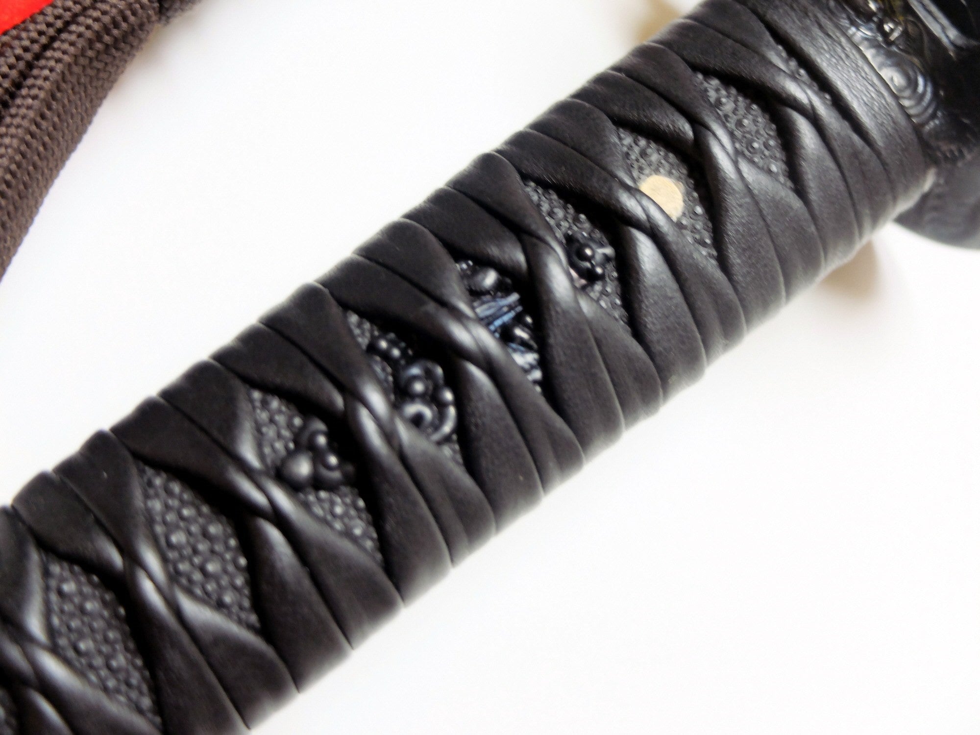 Daisho (katana and wakizashi pair) with red rice paper saya ...